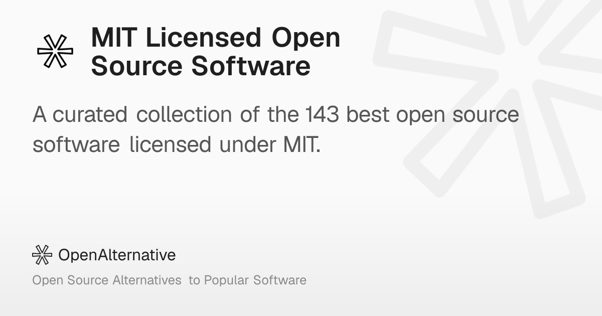 MIT Licensed Open Source Software