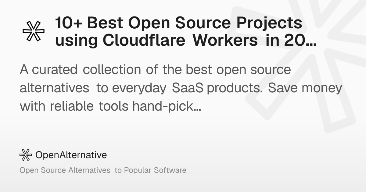 10+ Best Open Source Projects using Cloudflare Workers in 2026