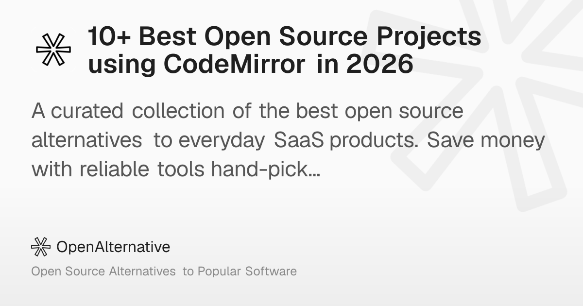 10+ Best Open Source Projects using CodeMirror in 2026