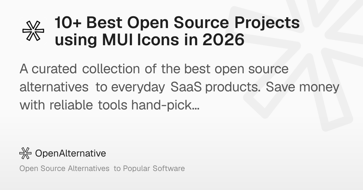 10+ Best Open Source Projects using MUI Icons in 2026