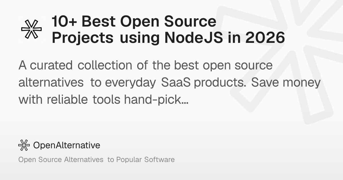 10+ Best Open Source Projects using NodeJS in 2026