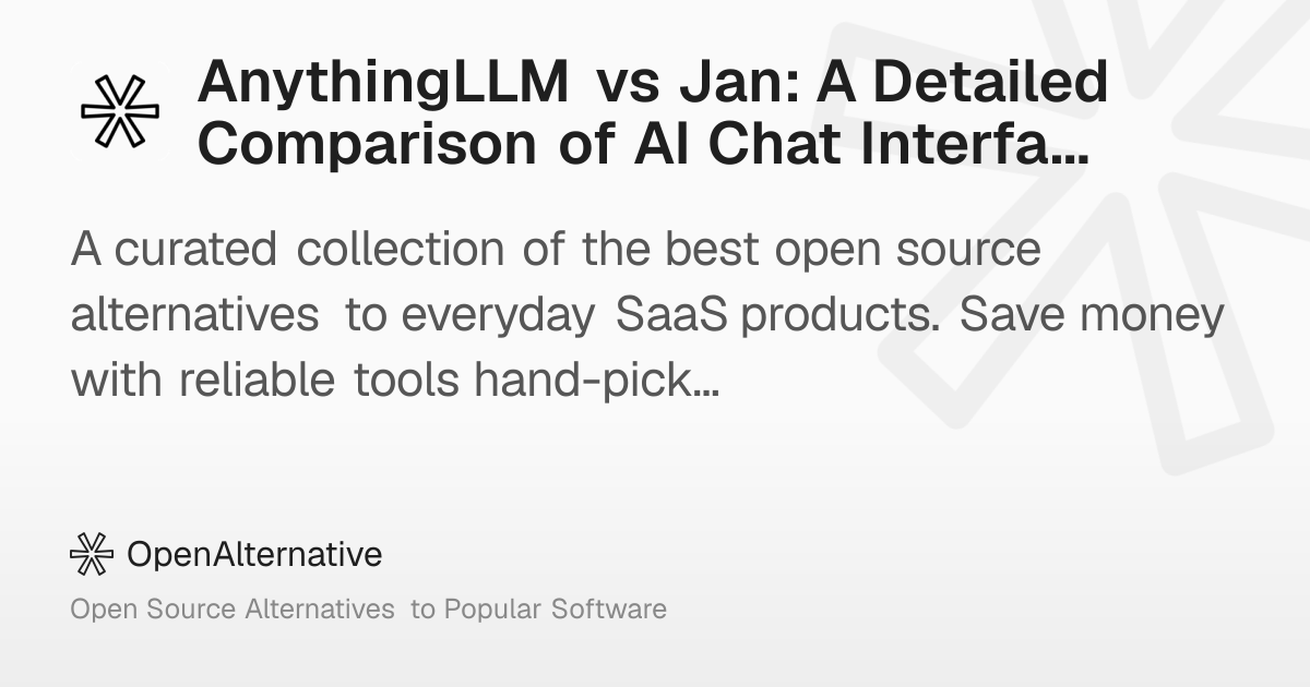 AnythingLLM vs Jan: A Detailed Comparison of AI Chat Interfaces in 2026