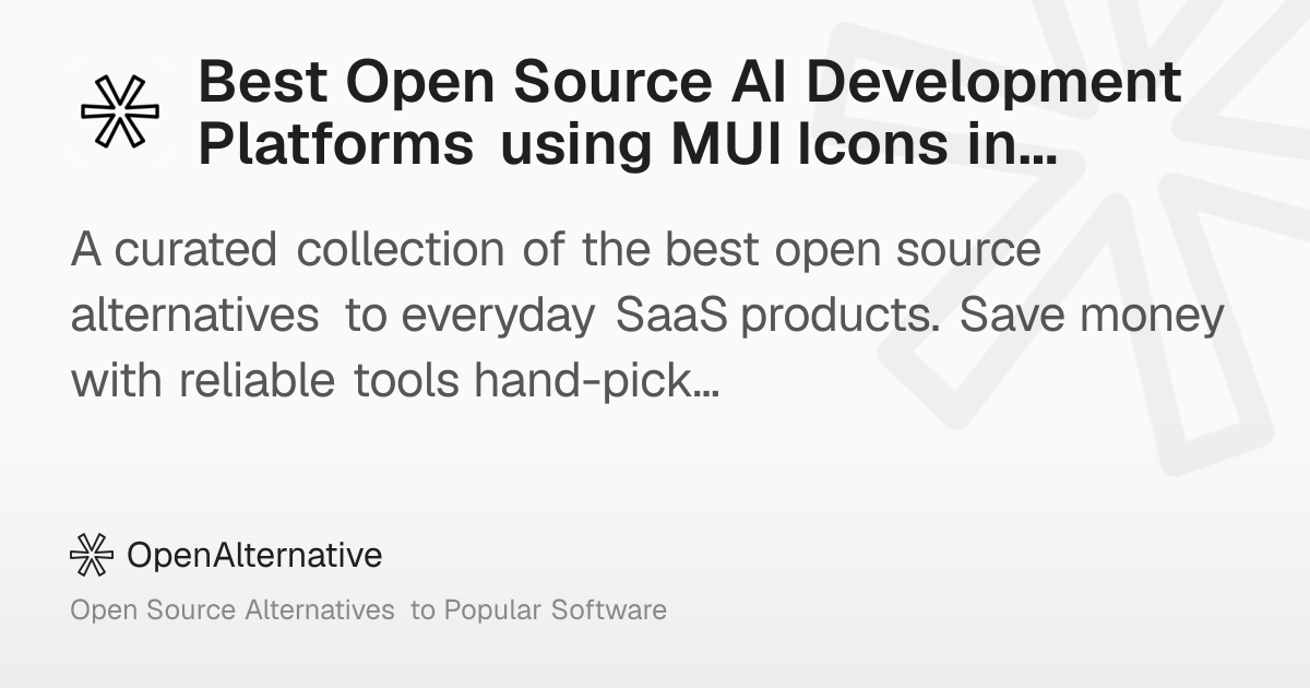Best Open Source AI Development Platforms using MUI Icons in 2026