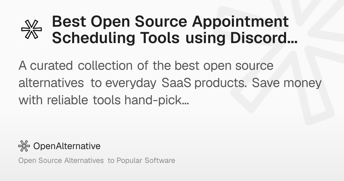Best Open Source Appointment Scheduling Tools using Discord in 2026