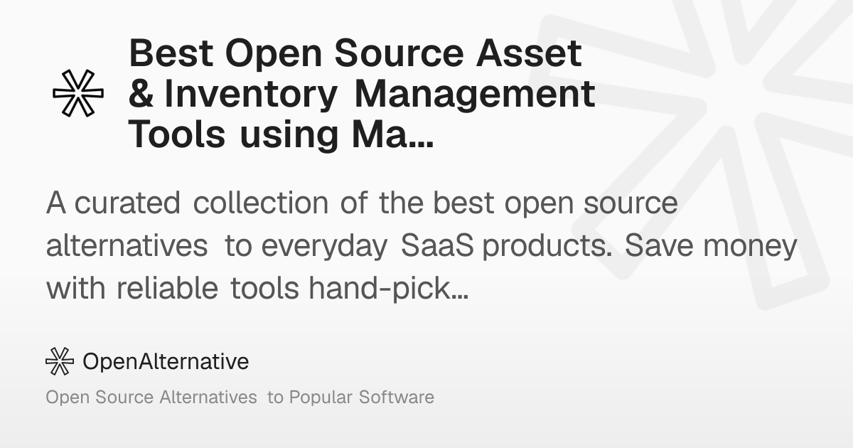 Best Open Source Asset & Inventory Management Tools using Mapbox in 2026