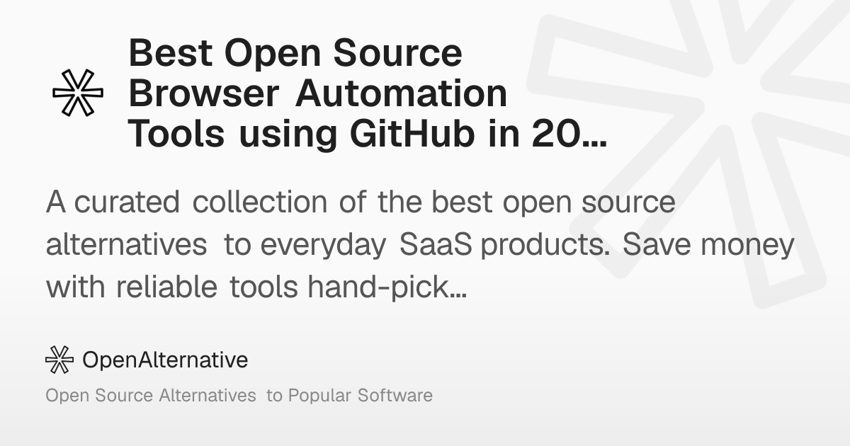 Best Open Source Browser Automation Tools using GitHub in 2026
