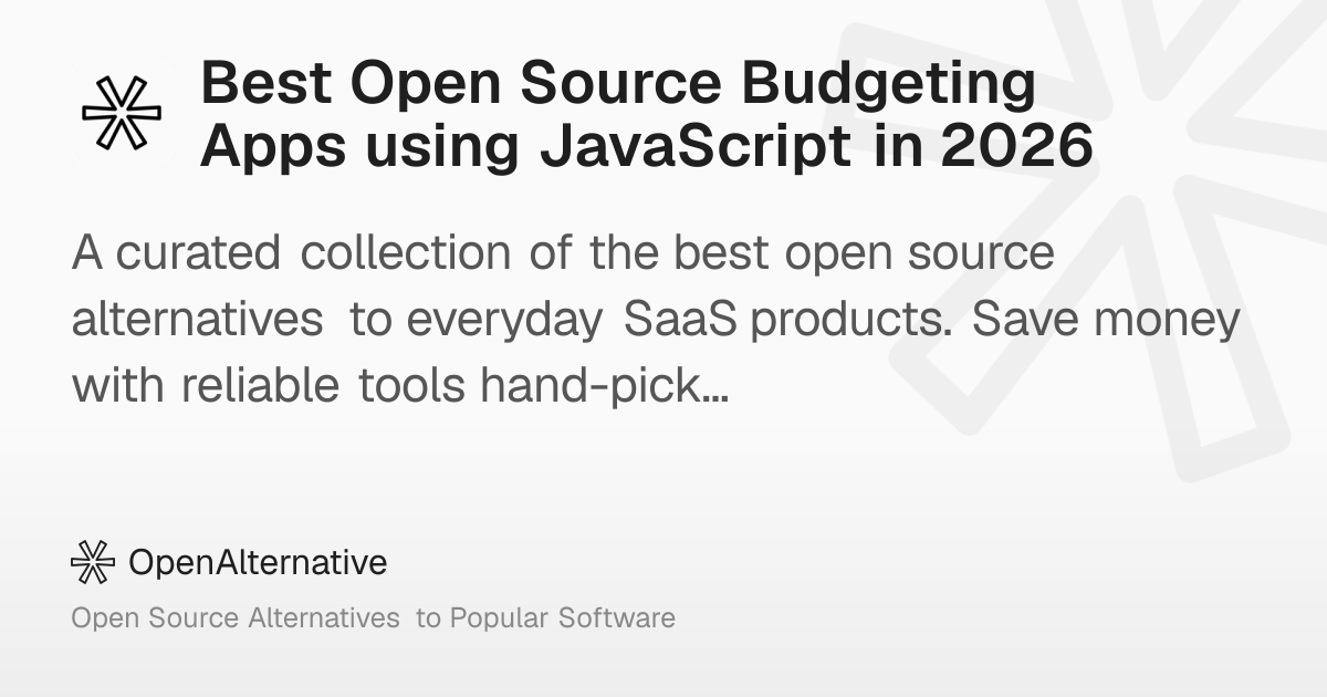 Best Open Source Budgeting Apps using JavaScript in 2026