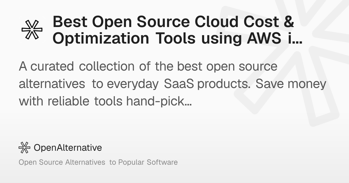 Best Open Source Cloud Cost & Optimization Tools using AWS in 2026