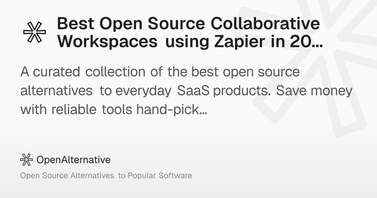 Best Open Source Collaborative Workspaces using Zapier in 2026