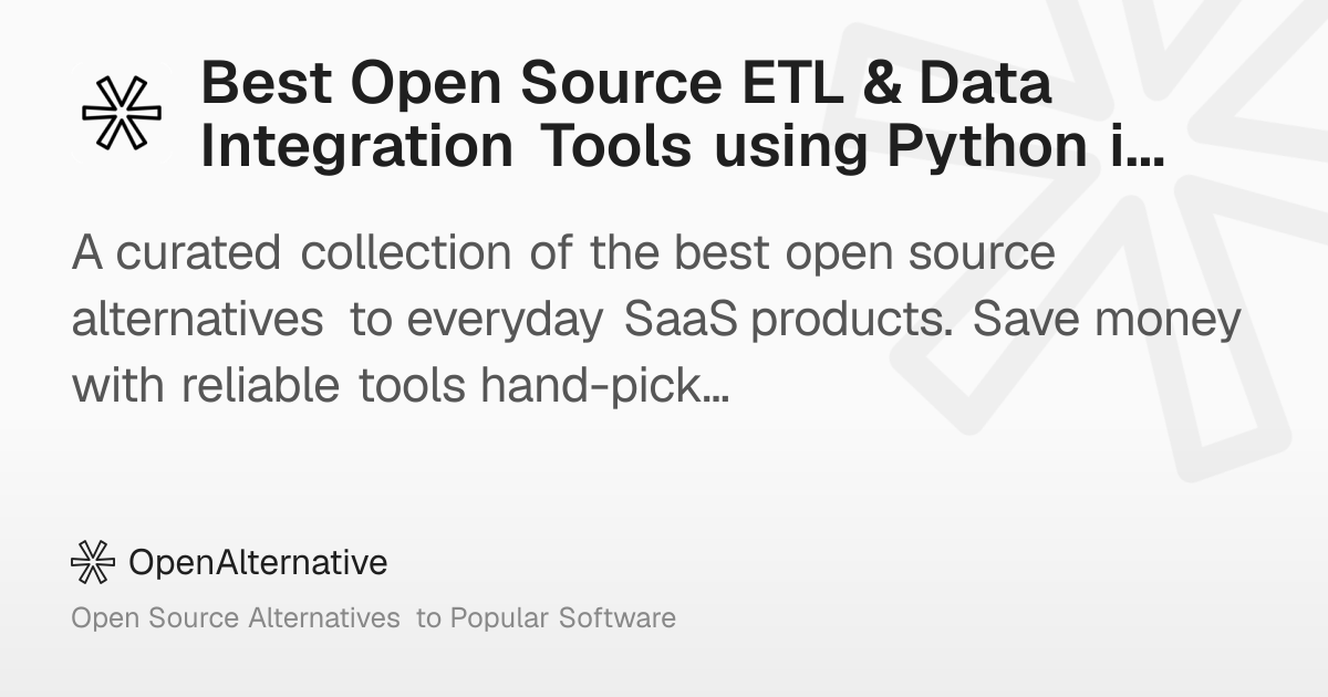 Best Open Source ETL & Data Integration Tools using Python in 2026