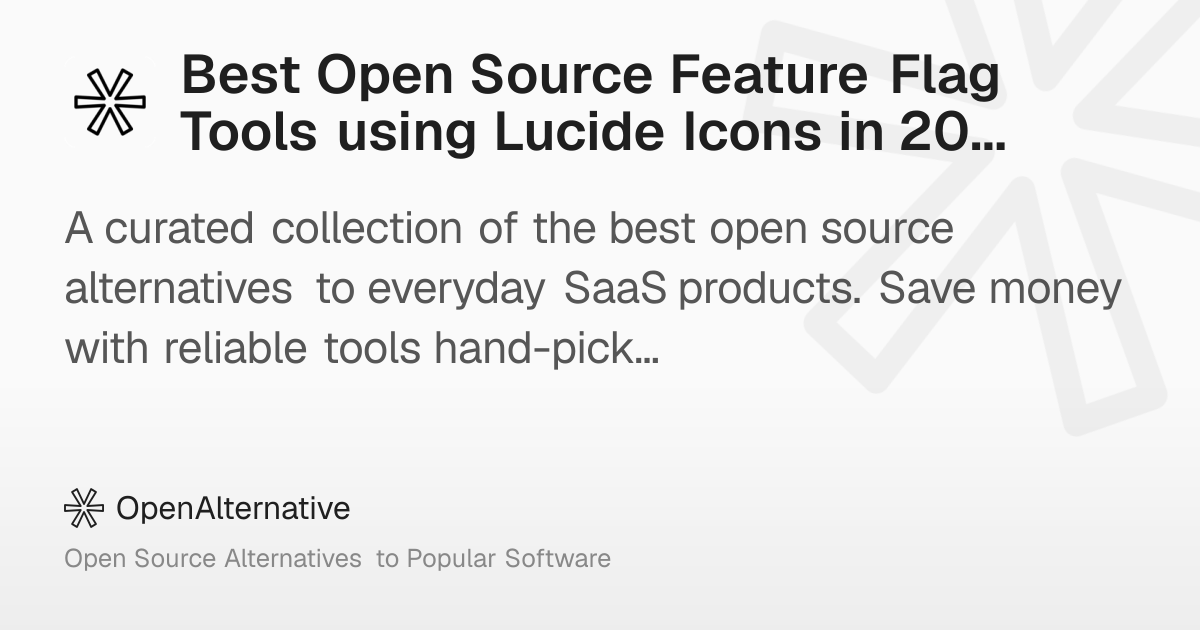 Best Open Source Feature Flag Tools using Lucide Icons in 2026