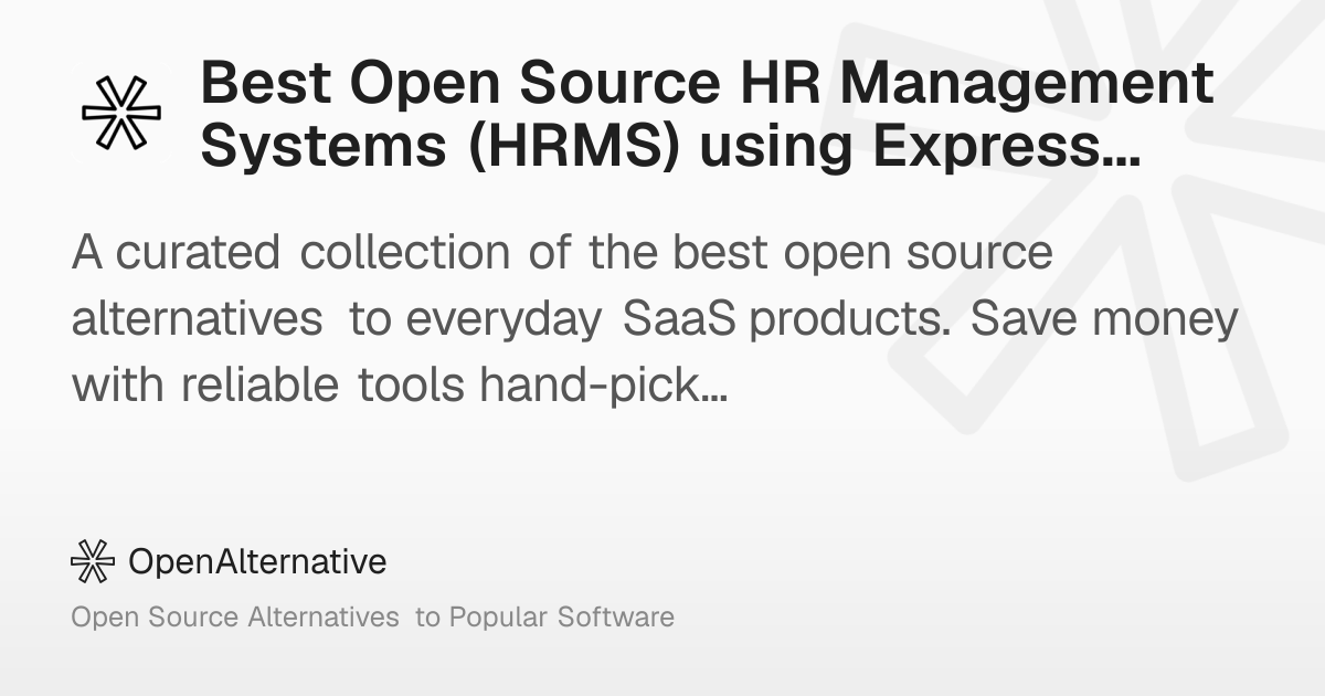 Best Open Source HR Management Systems (HRMS) using Express in 2026