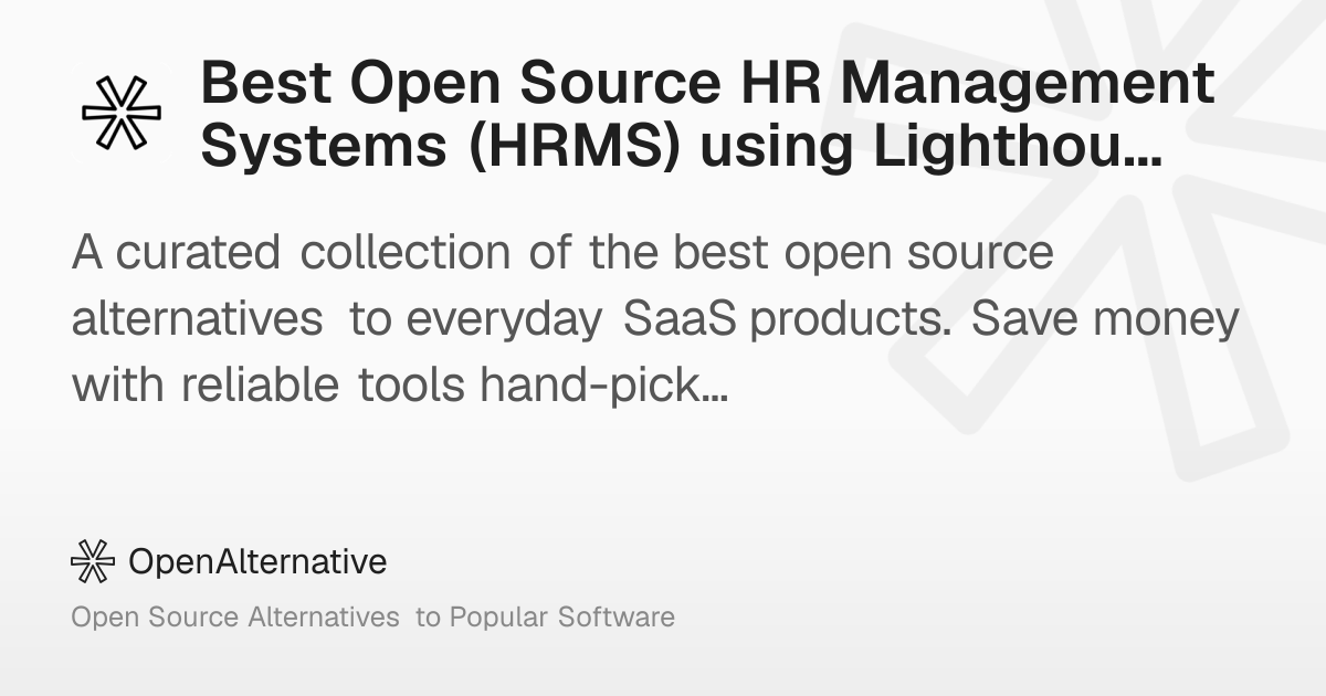 Best Open Source HR Management Systems (HRMS) using Lighthouse in 2026