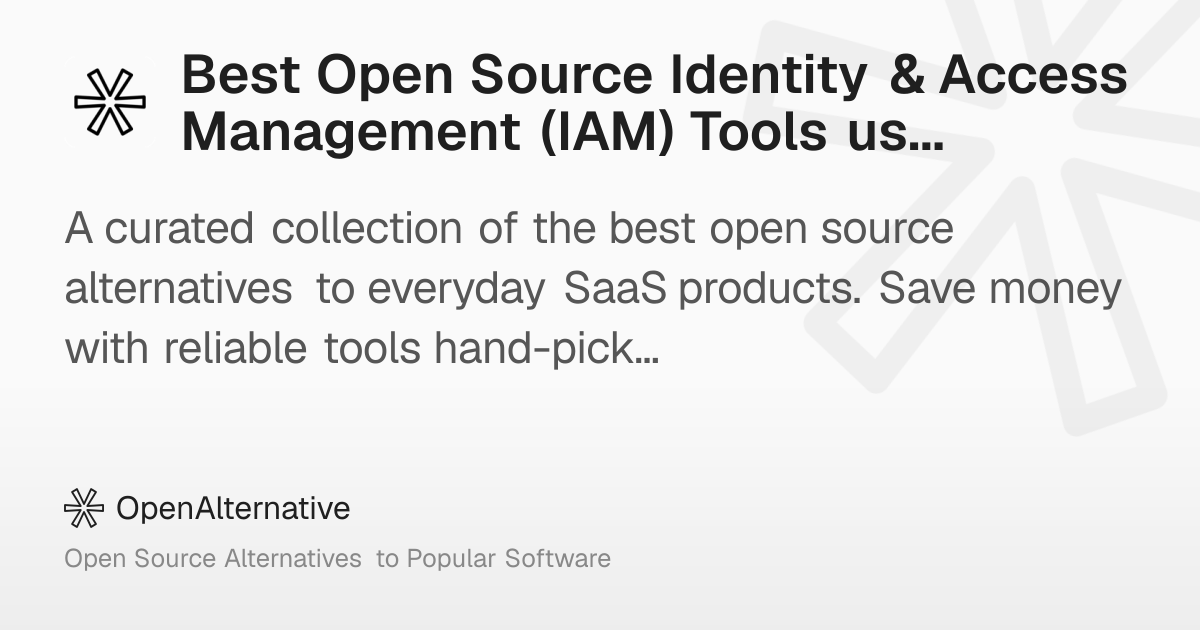 Best Open Source Identity & Access Management (IAM) Tools using Tabler ...