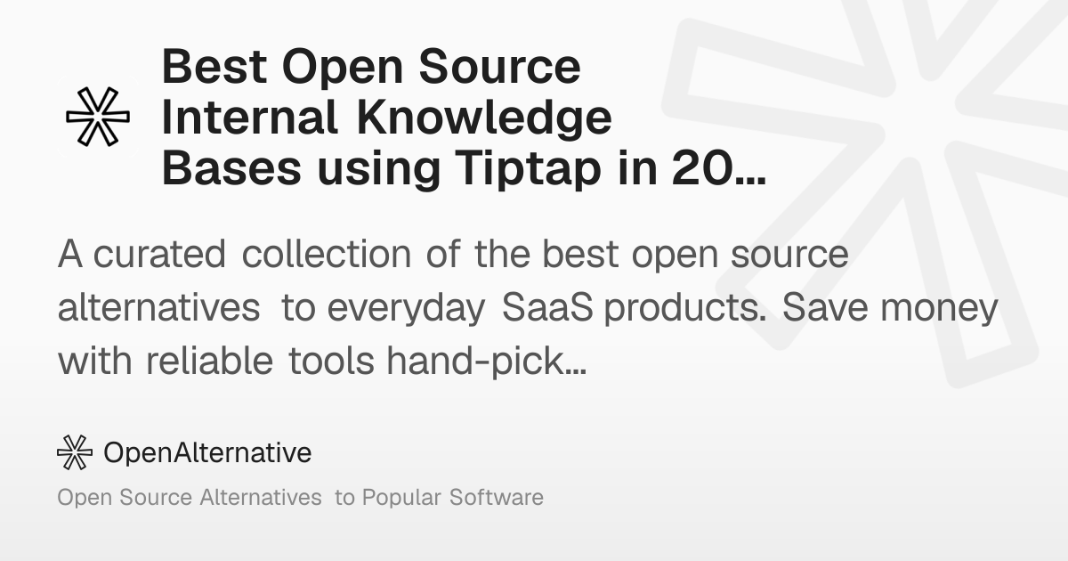 Best Open Source Internal Knowledge Bases using Tiptap in 2026