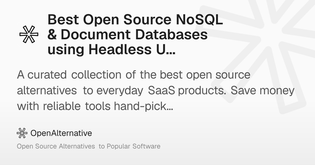 Best Open Source NoSQL & Document Databases using Headless UI in 2026