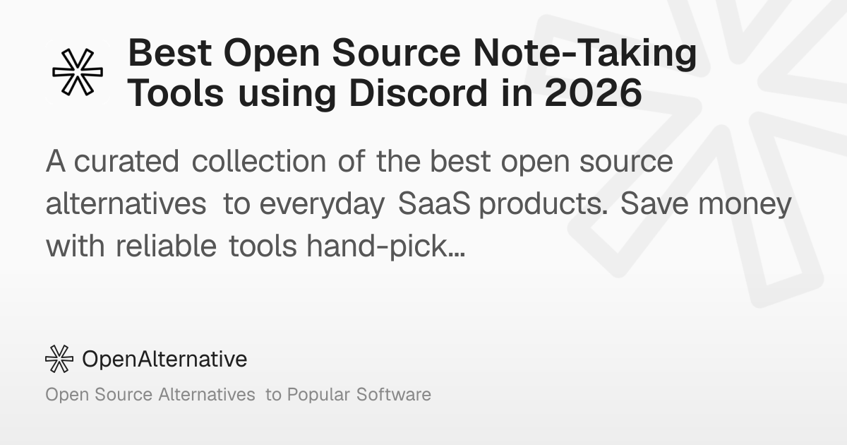 Best Open Source Note-Taking Tools using Discord in 2026