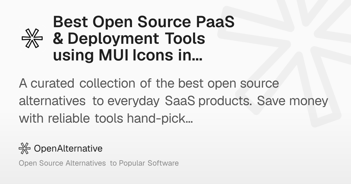 Best Open Source PaaS & Deployment Tools using MUI Icons in 2026