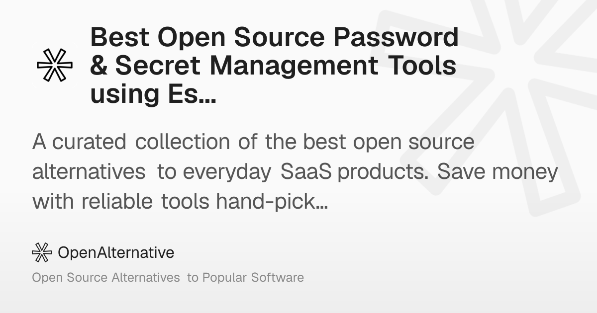 Best Open Source Password & Secret Management Tools using Esbuild in 2026