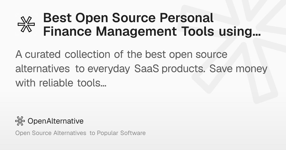 Best Open Source Personal Finance Management Tools using Electron in 2026
