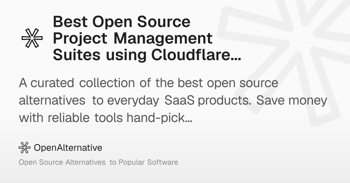Best Open Source Project Management Suites using Cloudflare Workers in 2026