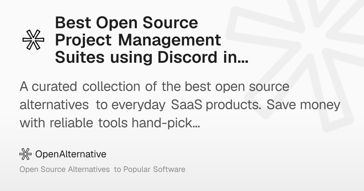 Best Open Source Project Management Suites using Discord in 2026