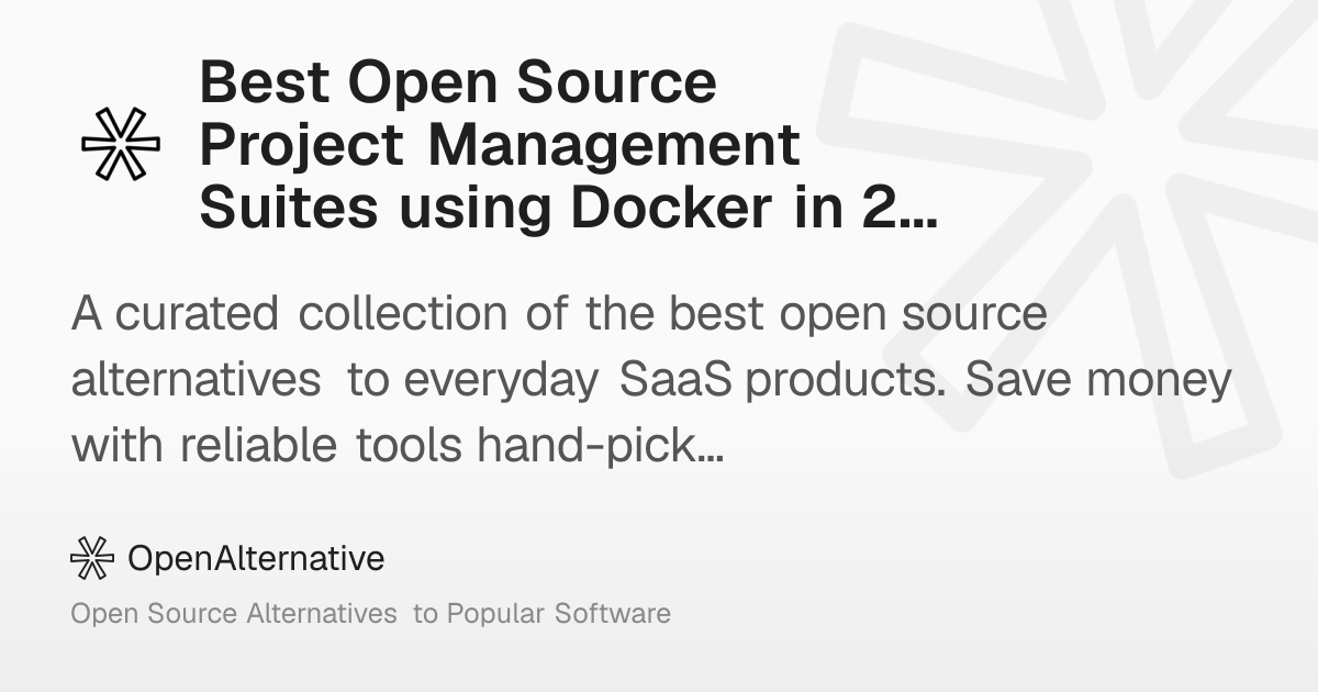 Best Open Source Project Management Suites using Docker in 2026
