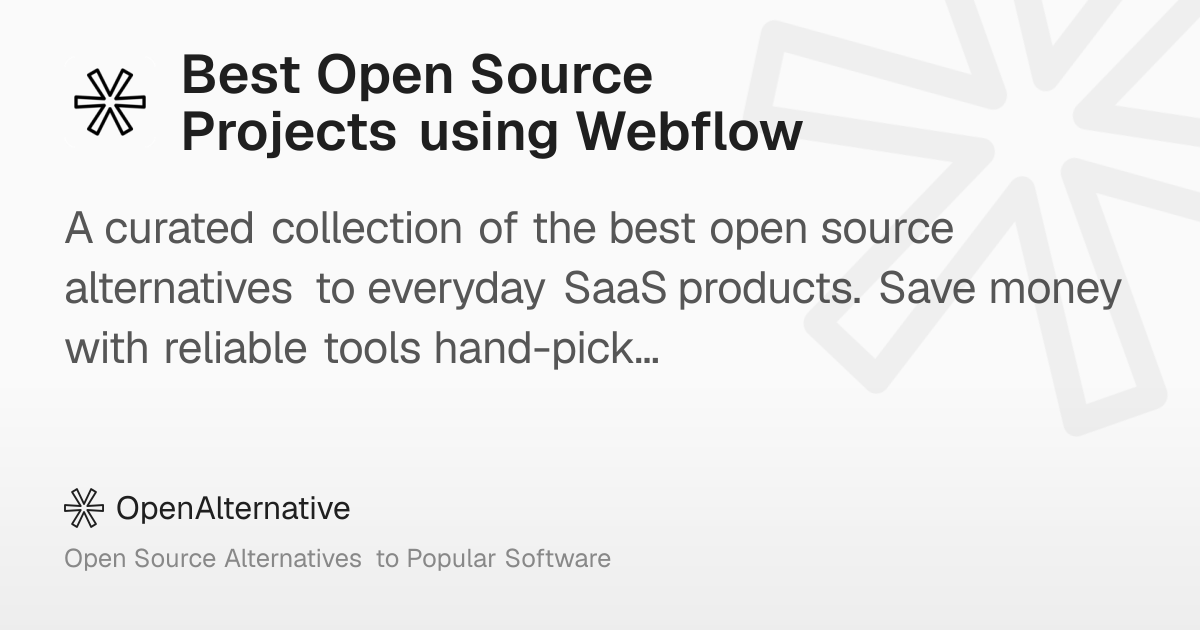 Best Open Source Projects using Webflow in 2025