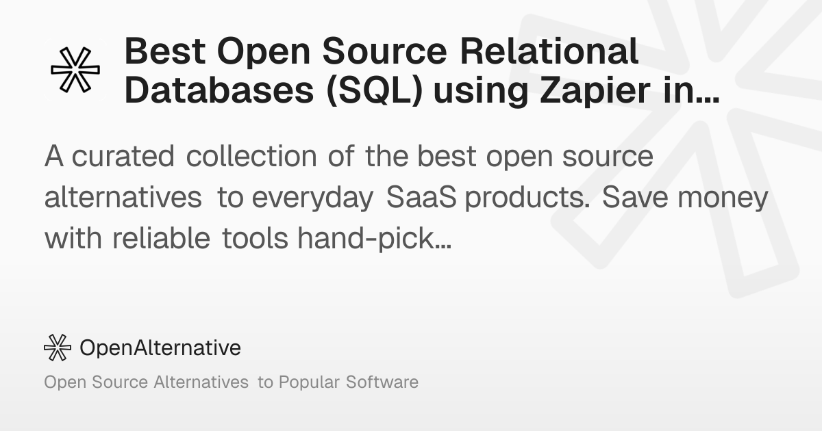 Best Open Source Relational Databases (SQL) using Zapier in 2026