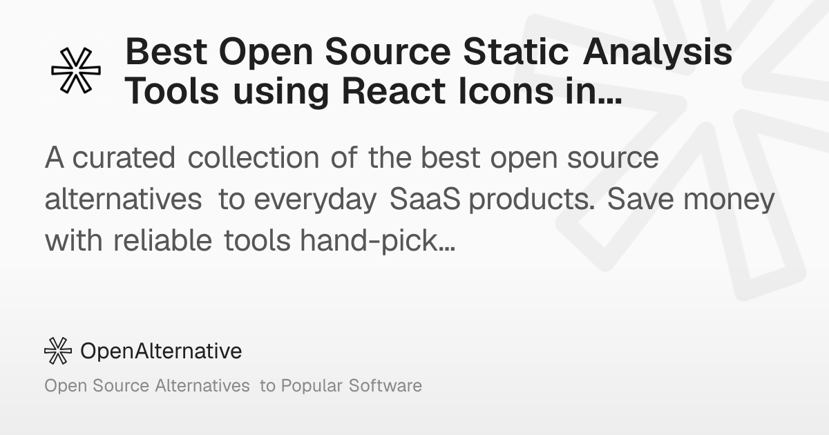 Best Open Source Static Analysis Tools using React Icons in 2026
