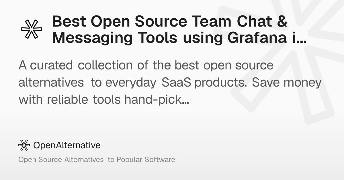 Best Open Source Team Chat & Messaging Tools using Grafana in 2026