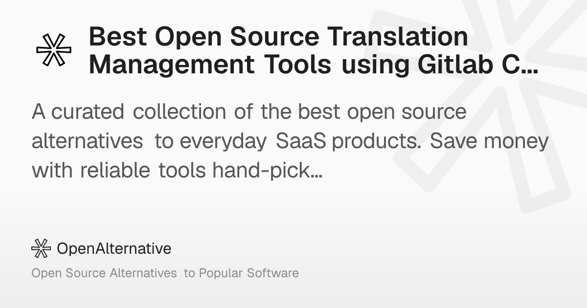 Best Open Source Translation Management Tools using Gitlab CI in 2026