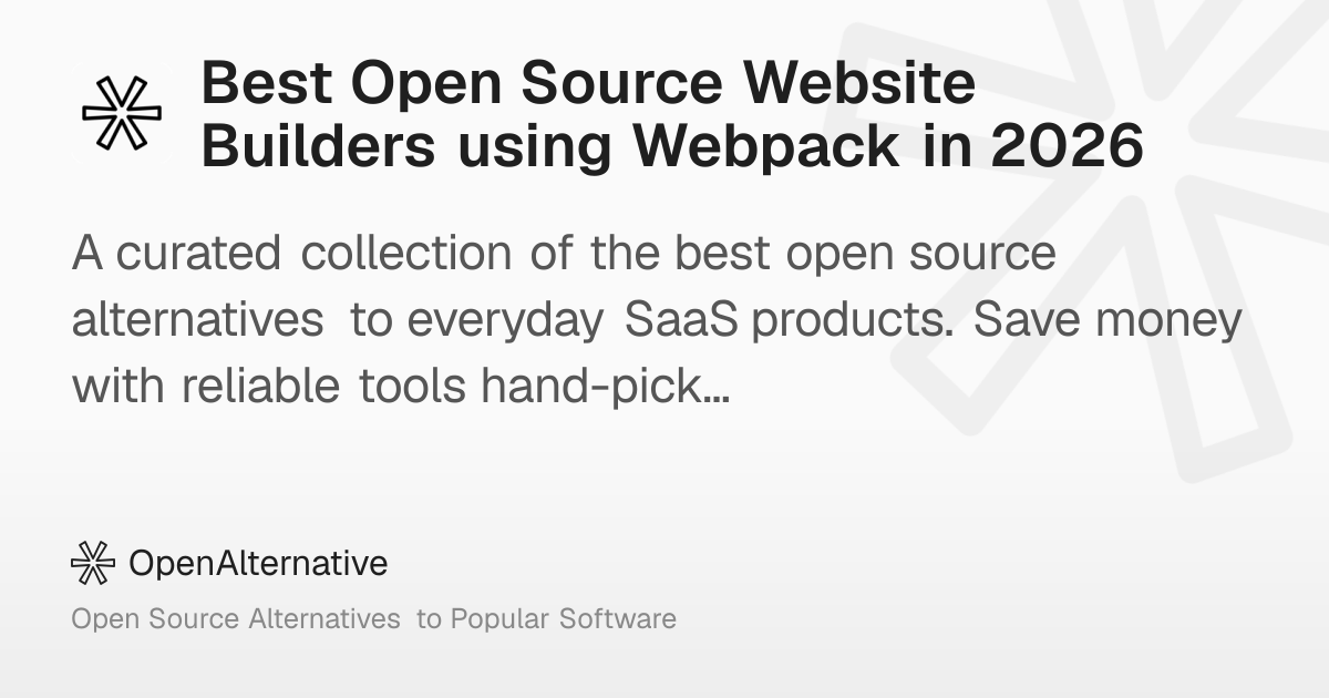 Best Open Source Website Builders using Webpack in 2026
