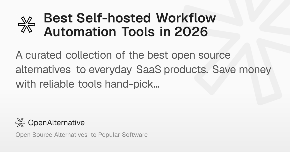 Best Self-hosted Workflow Automation Tools in 2026