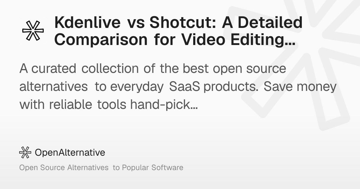 Kdenlive vs Shotcut: A Detailed Comparison for Video Editing Software ...