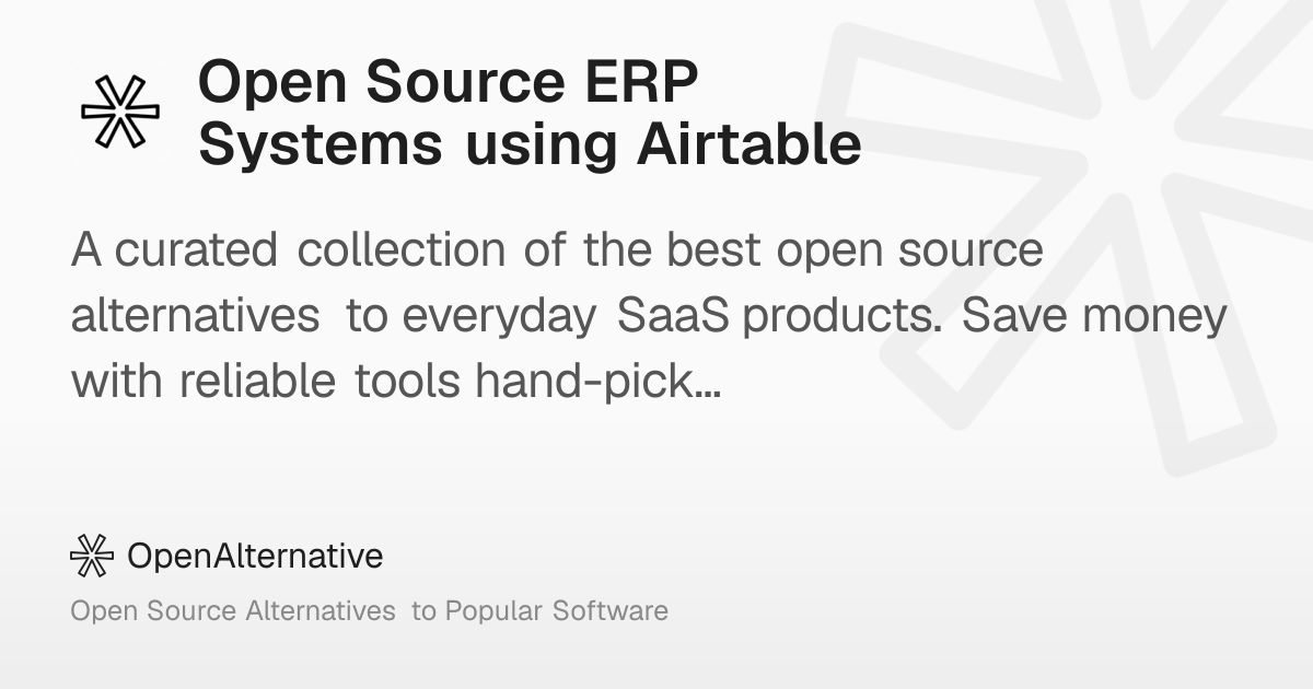 Best Open Source ERP Systems using Airtable (2025)
