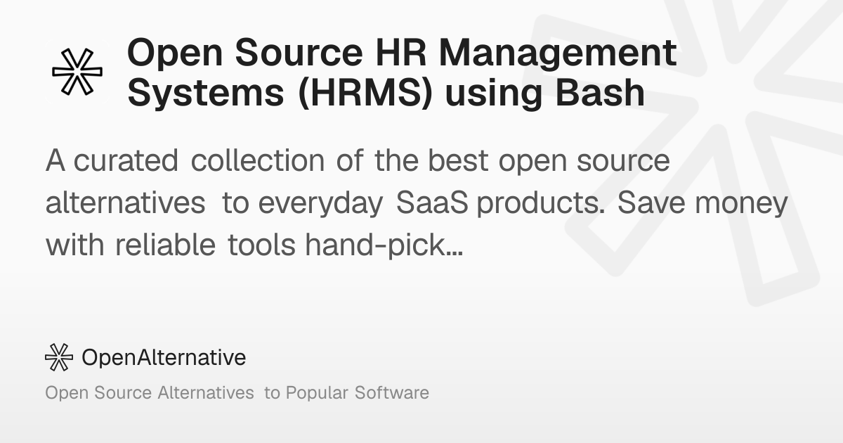 Open Source HR Management Systems (HRMS) using Bash – OpenAlternative