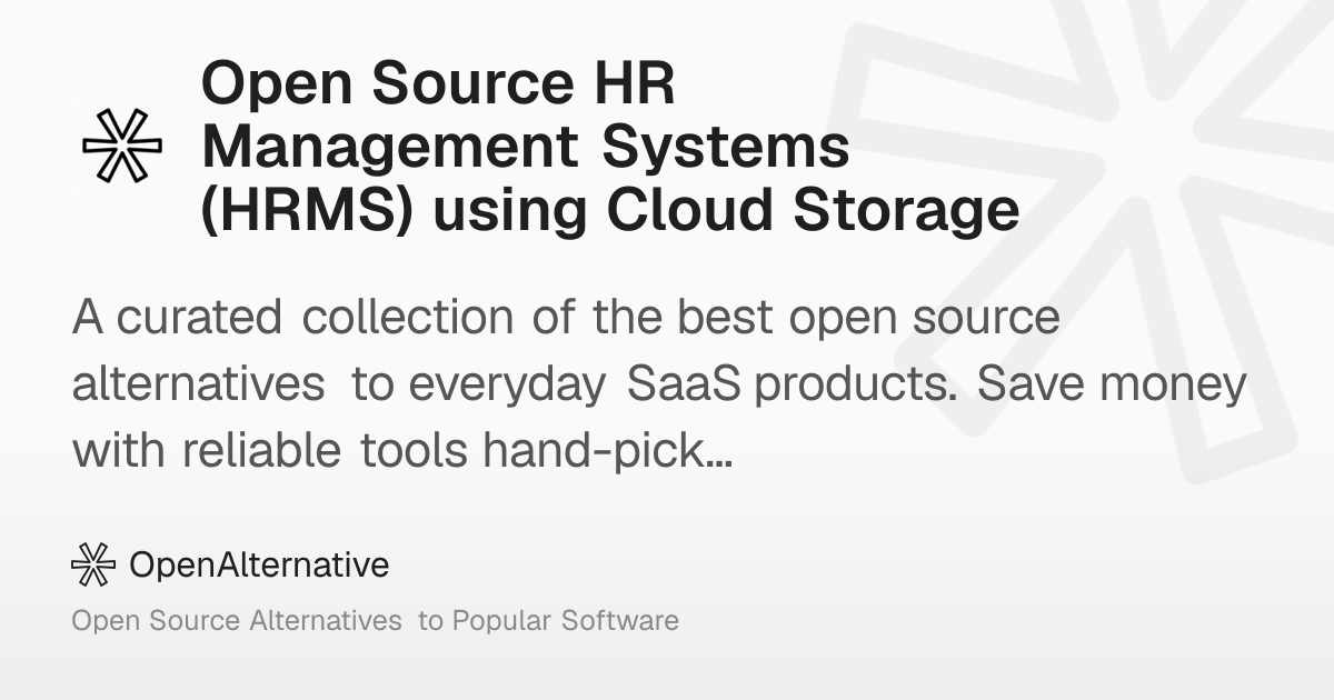 Best Open Source HR Management Systems (HRMS) using Cloud Storage (2025)