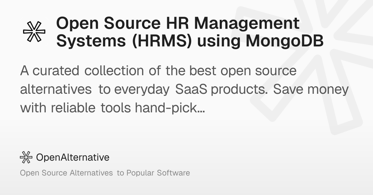 Best Open Source HR Management Systems (HRMS) using MongoDB (2025)