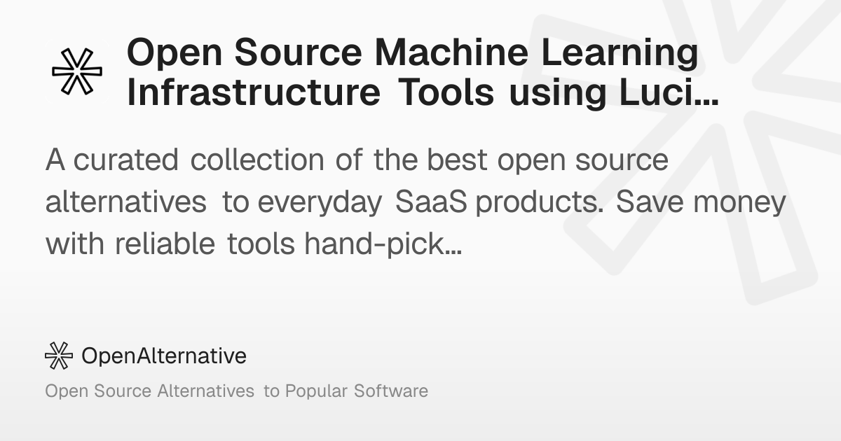Best Open Source Machine Learning Infrastructure Tools using Lucide ...