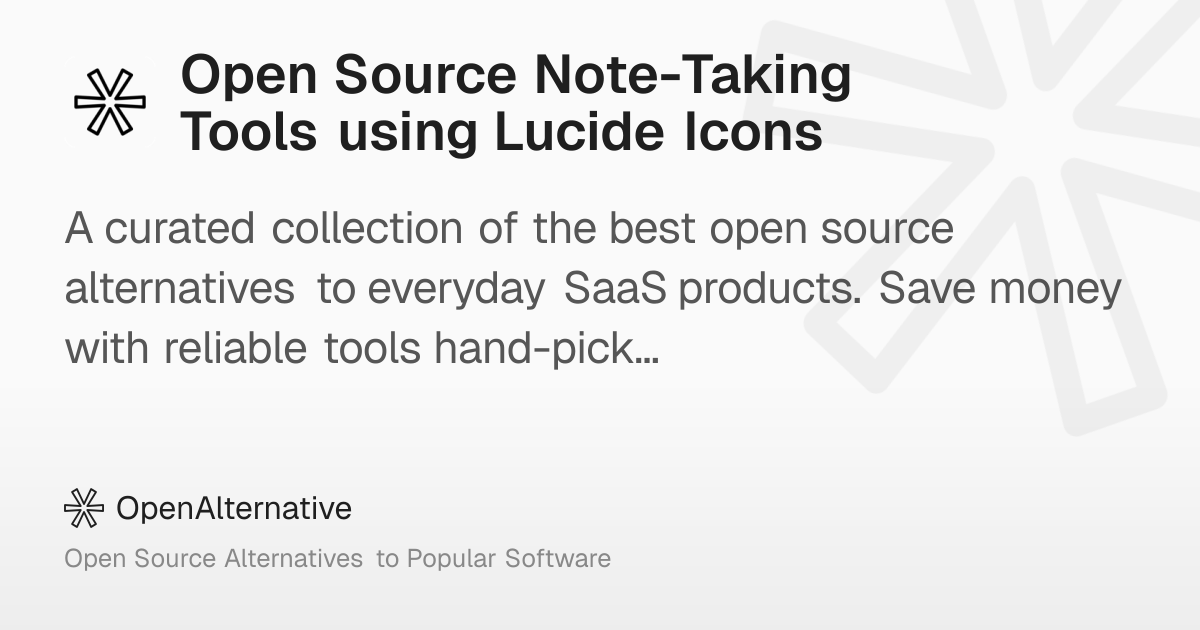 Best Open Source Note-Taking Tools using Lucide Icons (2025)