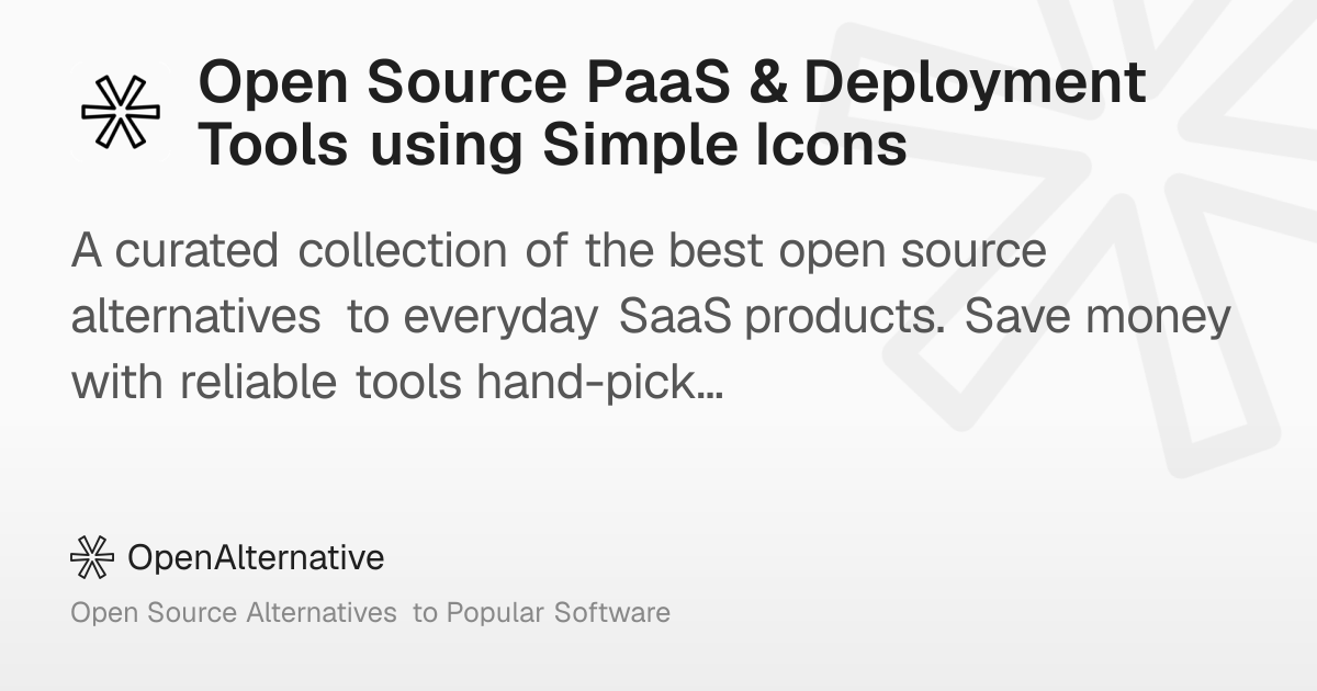 Best Open Source PaaS & Deployment Tools using Simple Icons (2025)