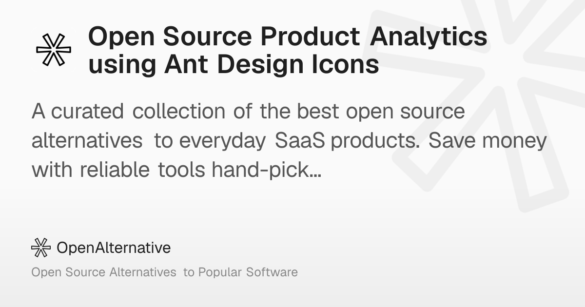Best Open Source Product Analytics using Ant Design Icons (2025)