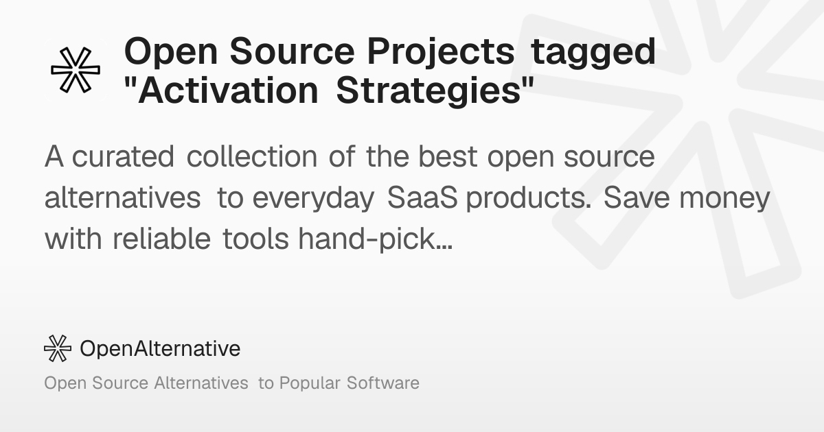 Open Source Projects tagged "Activation Strategies"