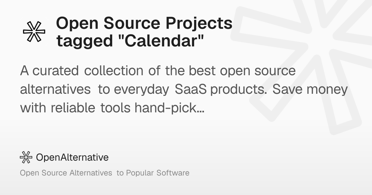 Open Source Projects tagged "Calendar"