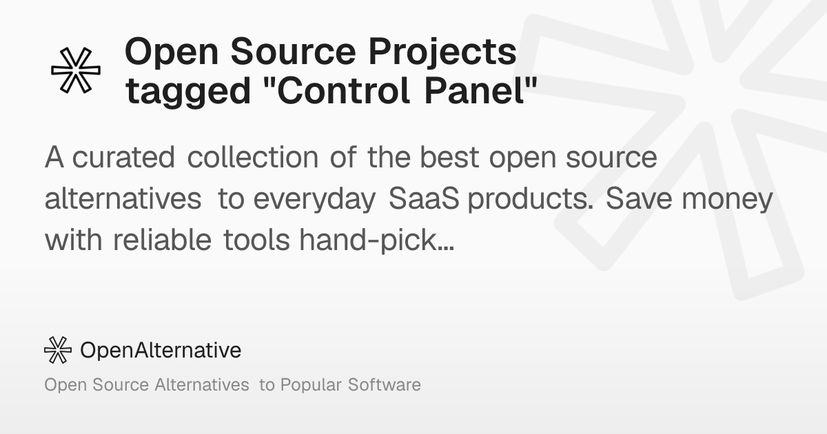 Open Source Projects tagged "Control Panel"
