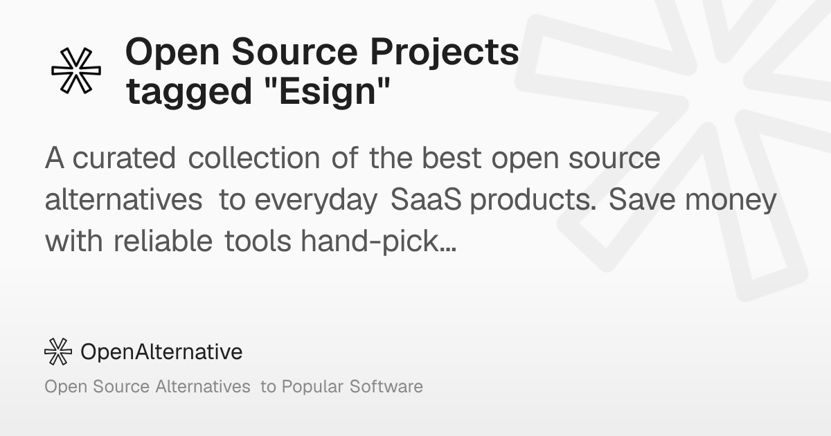 Open Source Projects tagged "Esign"