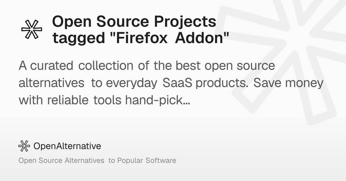 Open Source Projects tagged "Firefox Addon"