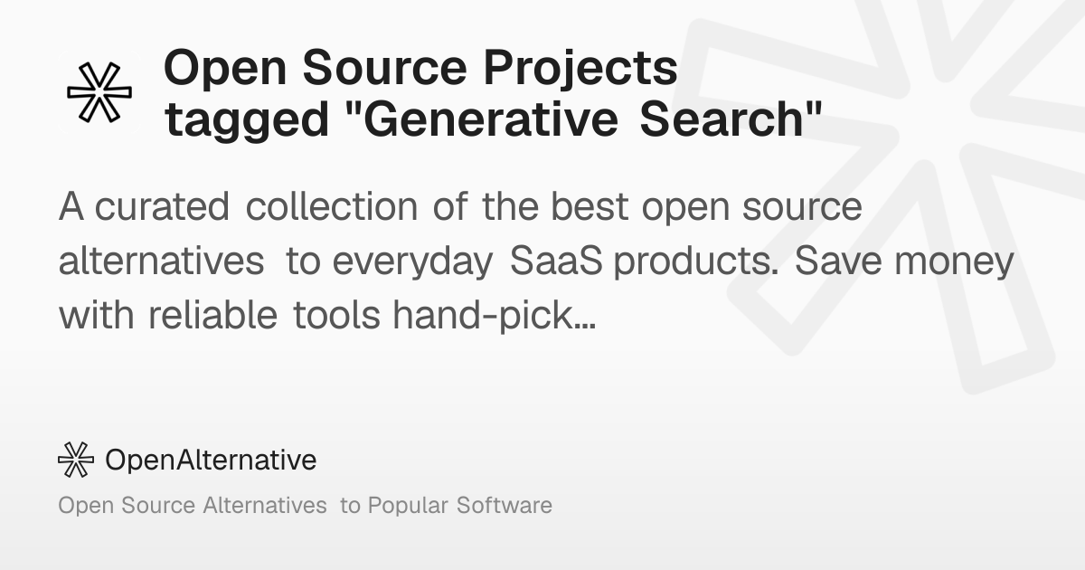 Open Source Projects tagged "Generative Search"
