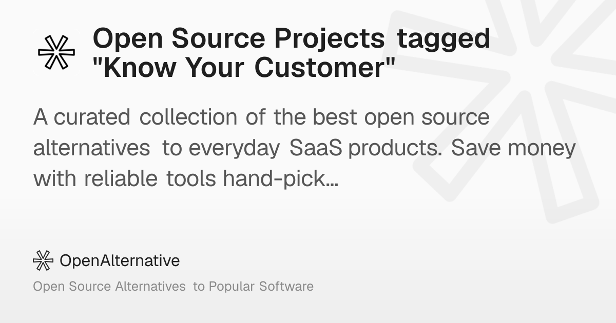 Open Source Projects tagged "Know Your Customer"